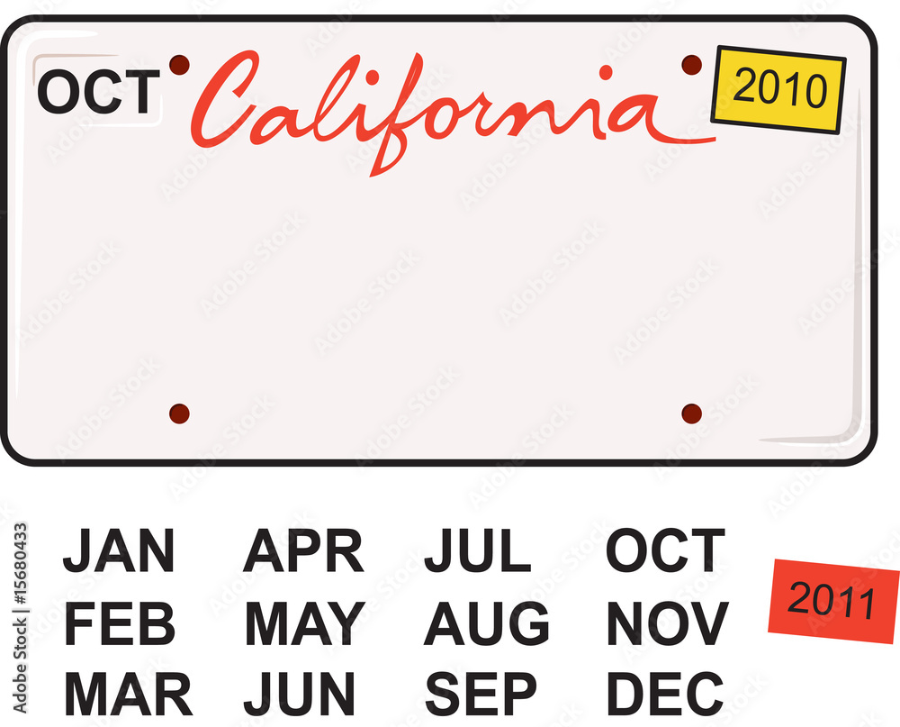 California License Plate 2010 Stock Vector | Adobe Stock