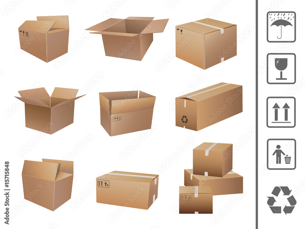 shipping boxes collection Stock Vector | Adobe Stock