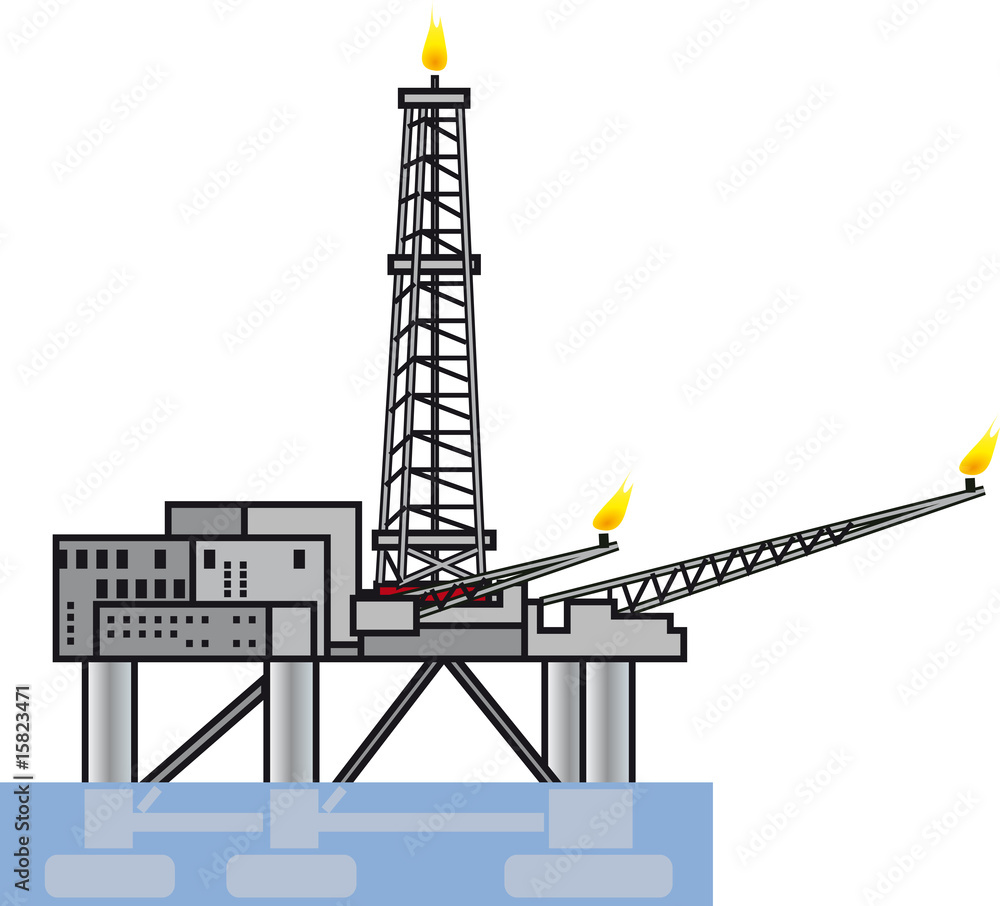 Bohrplattform Stock-Vektorgrafik | Adobe Stock