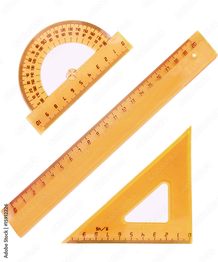 set of measurement instrument- protractor, ruler Stock Photo | Adobe Stock