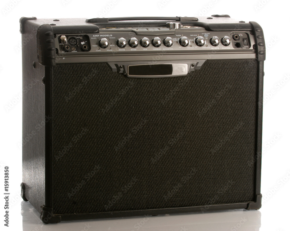 guitar amp or amplifier with reflection on white background Stock Photo ...