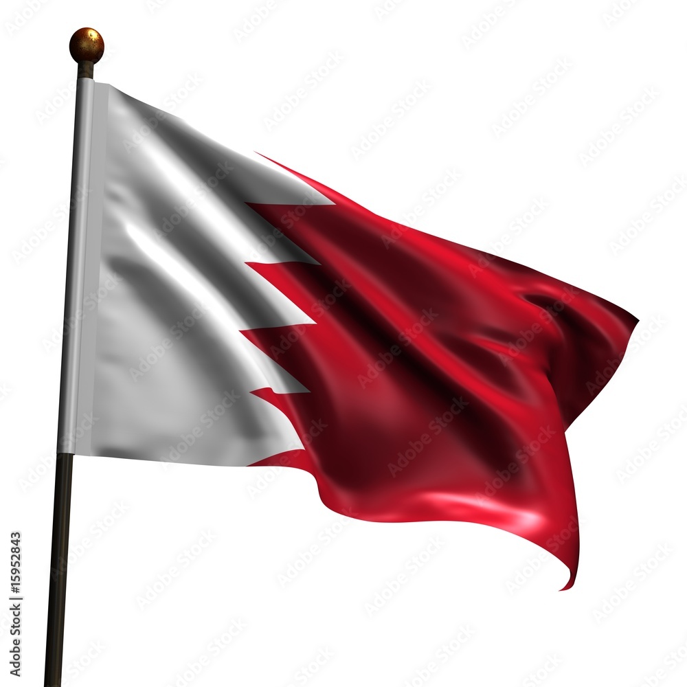 High resolution flag of Bahrain Stock Illustration | Adobe Stock