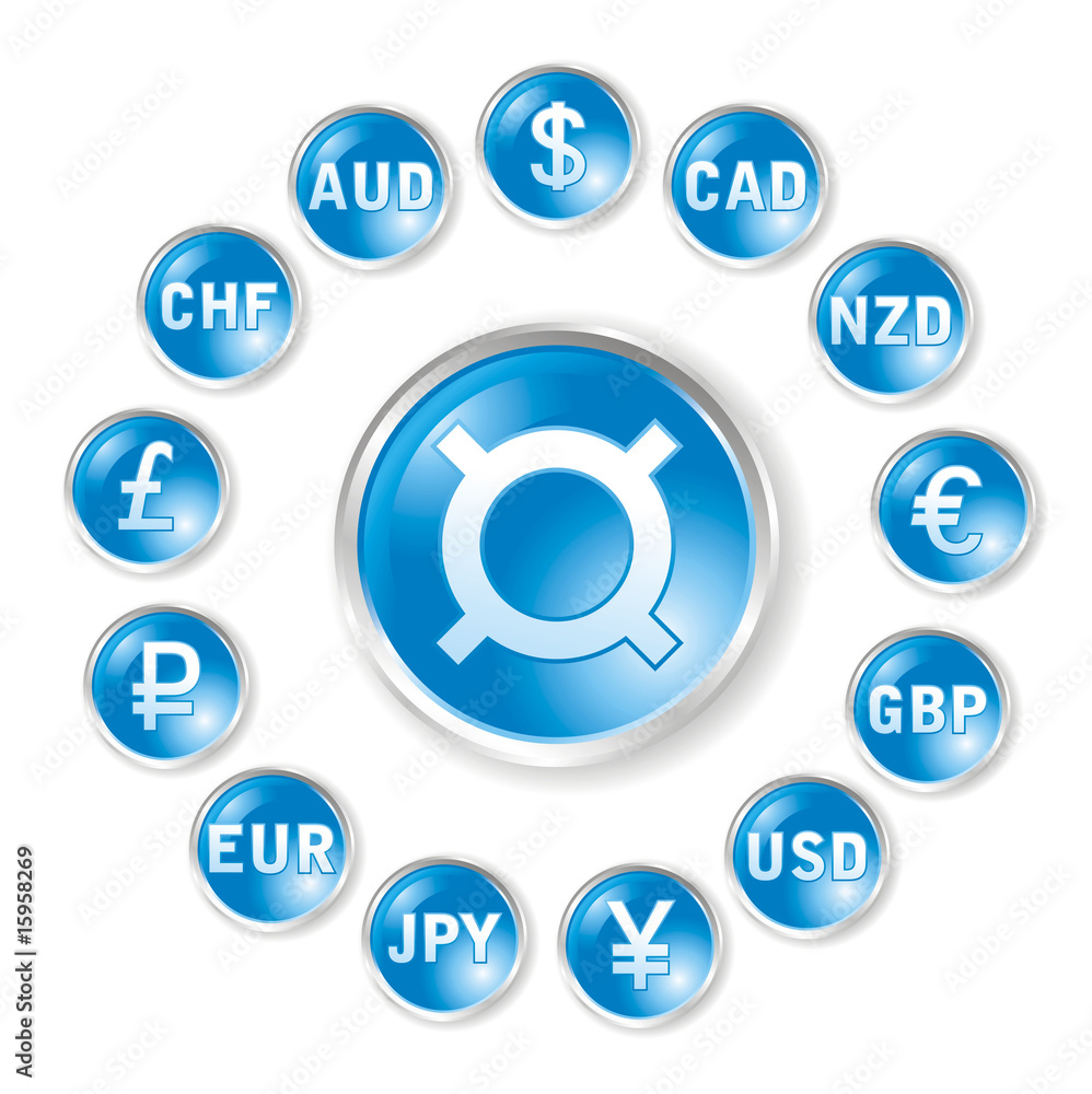 Vector round icons by marks rates for forex trading Stock Vector ...