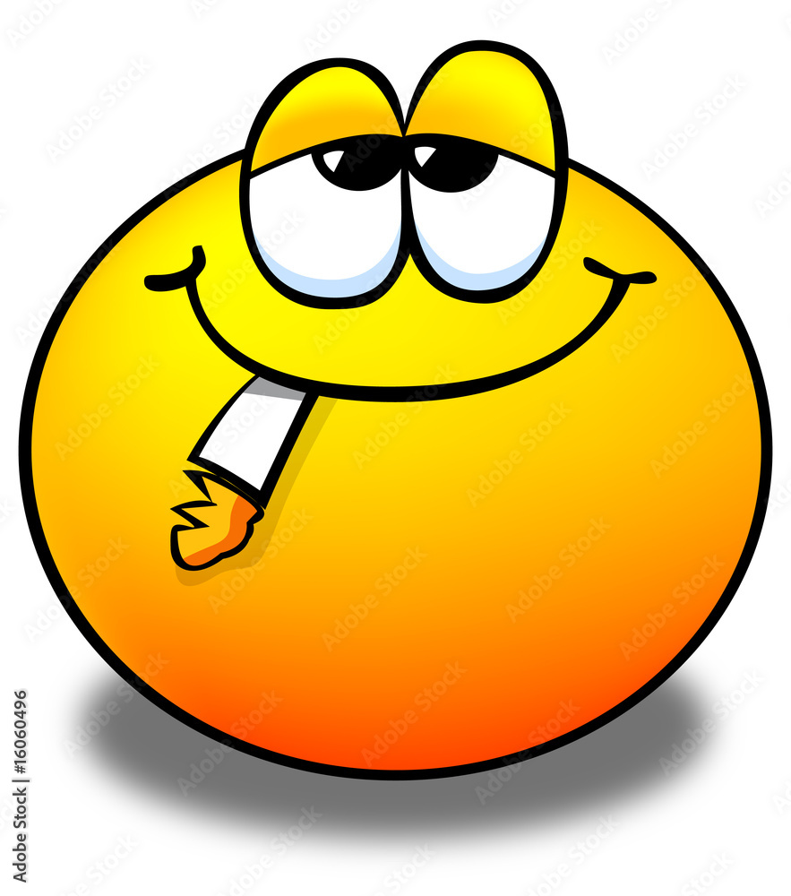 Smoking Smiley Stock Vector | Adobe Stock