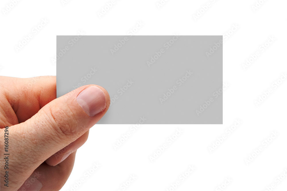 Hand with a business card isolated Stock Photo | Adobe Stock
