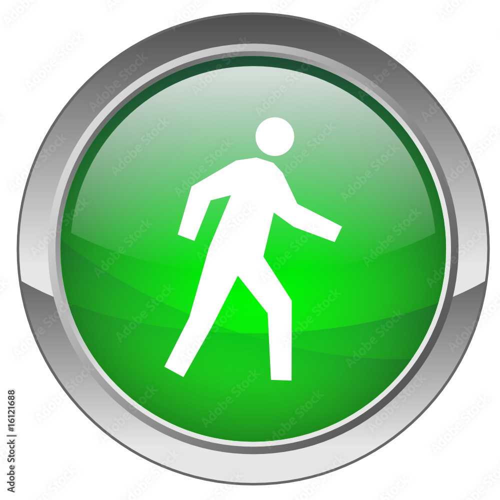 Bouton "Bonhomme marchant" - "Walking man" button Stock Vector | Adobe ...