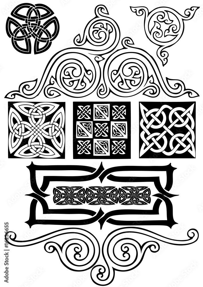 Celtic vector art-collection on a white background. Stock Vector ...