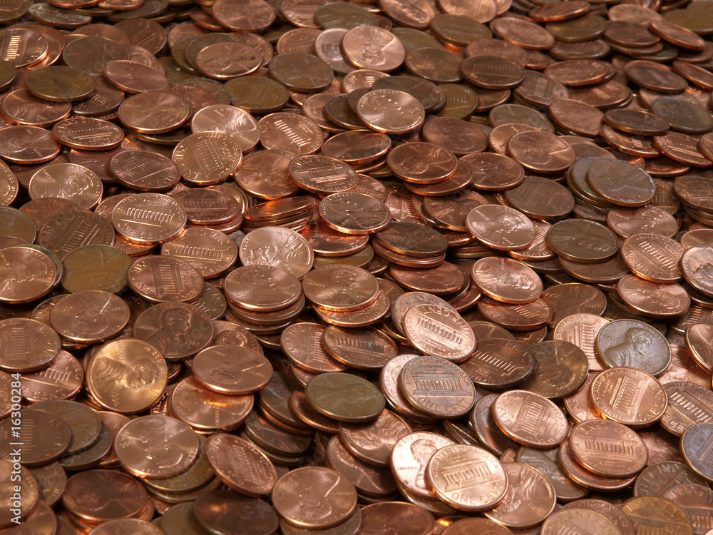 Pile of Pennies Stock Photo | Adobe Stock