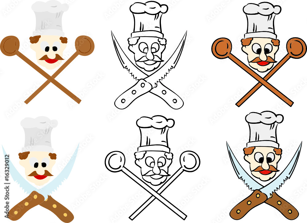 vector- set of chef like death symbol isolated on background Stock ...