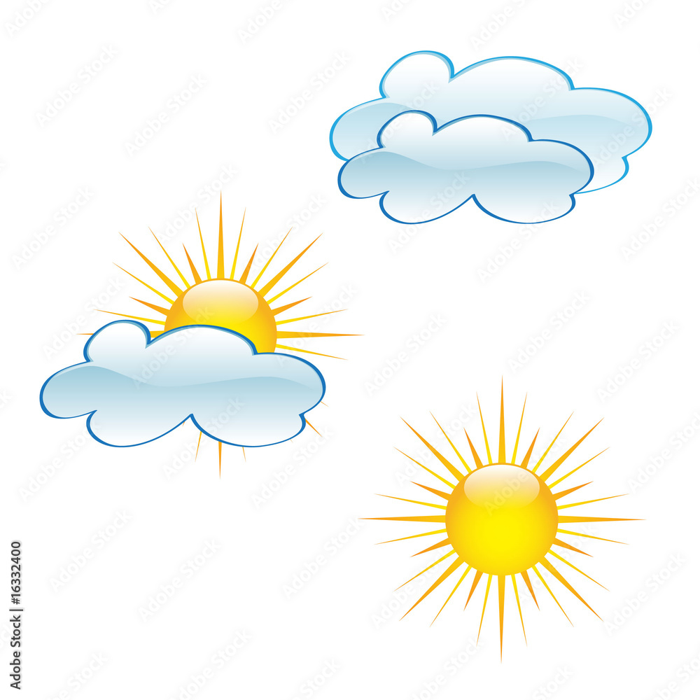 Vettoriale Stock icona meteo sole e nuvole | Adobe Stock