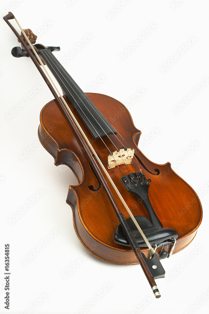 Geige mit Geigenbogen Stock-Foto | Adobe Stock