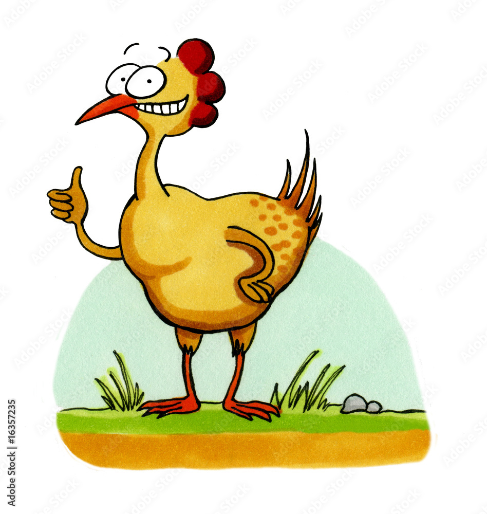 Comic Huhn lachend Cartoon Stock-Illustration | Adobe Stock