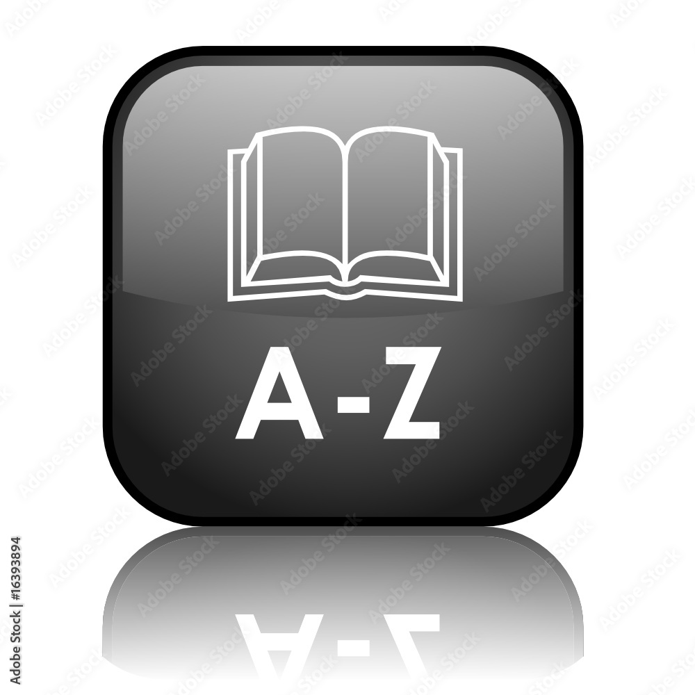 Square vector "A-Z" button with reflection (black) Stock Vector | Adobe ...
