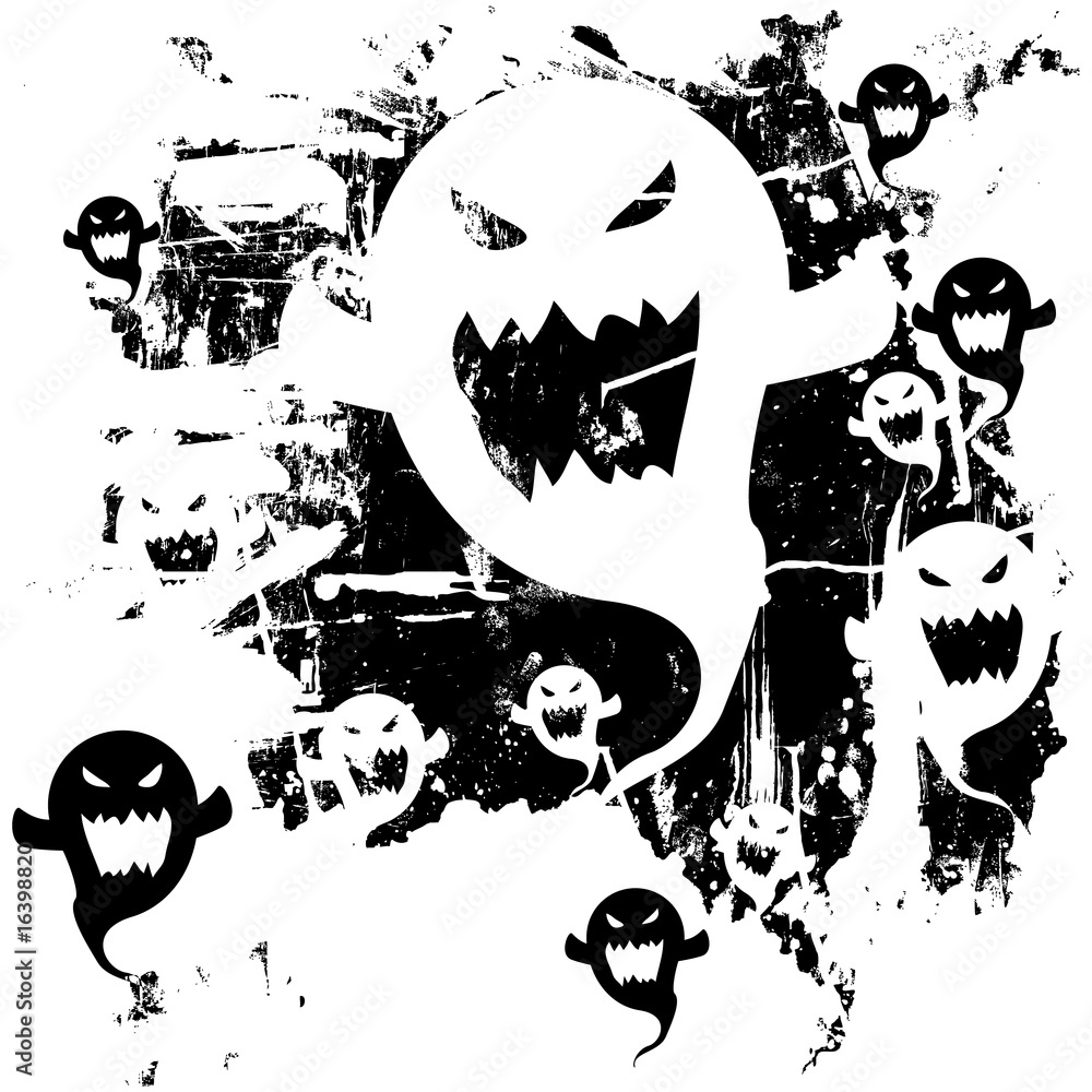 Scary ghost background. Distressed, grunge look Stock Vector | Adobe Stock