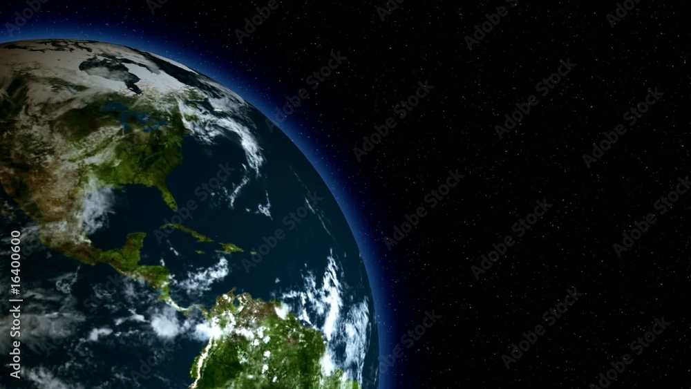 3d Earth spining at the left side of the frame, globe, world Stock ビデオ ...