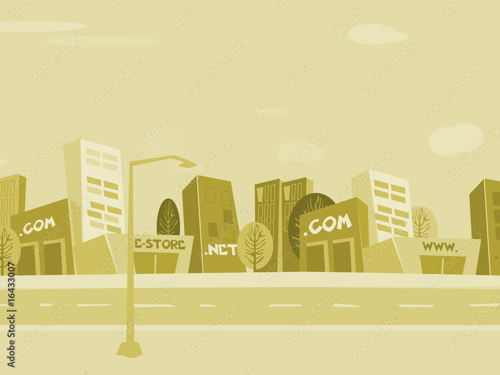 Cartoon city background Stock Illustration | Adobe Stock