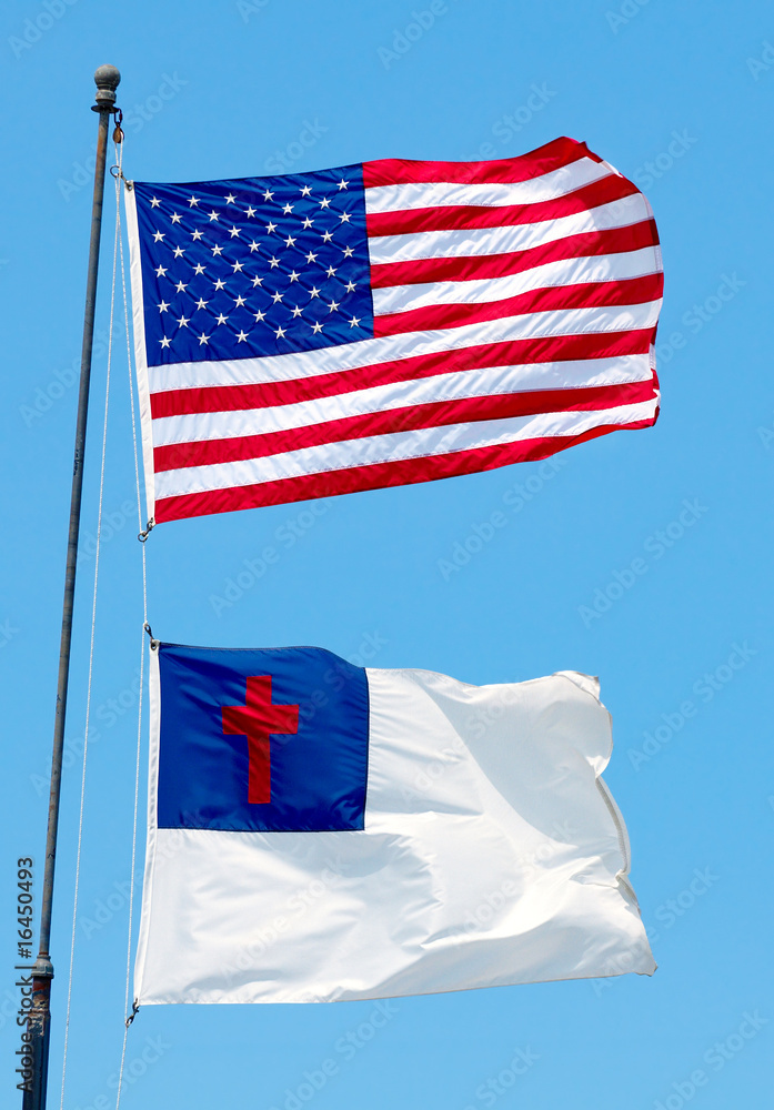 Christian Flag And American Flag