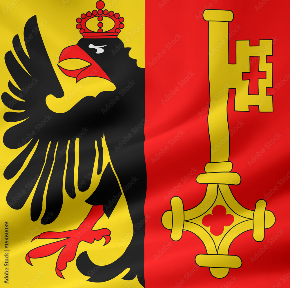 Flagge des Kantons Genf - Schweiz Stock Illustration | Adobe Stock