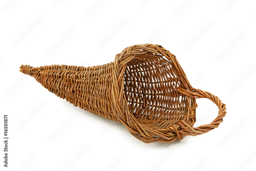 Empty cornucopia isolated on white background Stock Photo | Adobe Stock