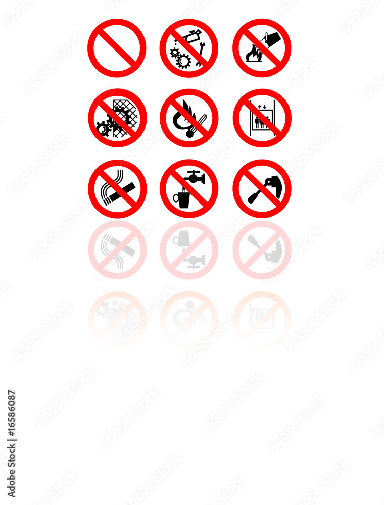 Cartelli di divieto Stock Vector | Adobe Stock