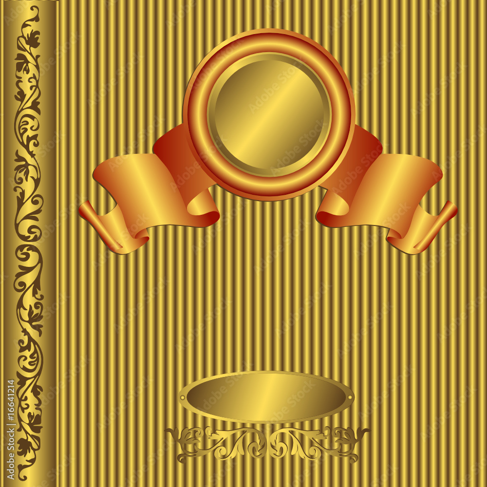 Big gold vintage photo album cover (vector) Stock Vector | Adobe Stock