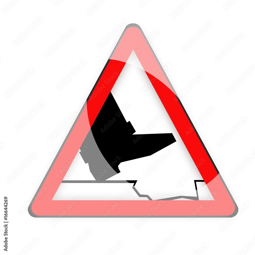 segnale di pericolo buca Stock Vector | Adobe Stock