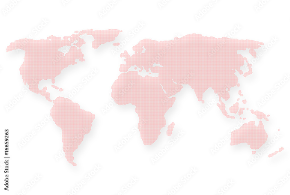 Dotted Red World Map Stock Illustration | Adobe Stock