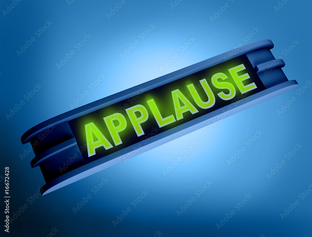 Big bright APPLAUSE signs for your theater, broadcasting studio, Stock ...