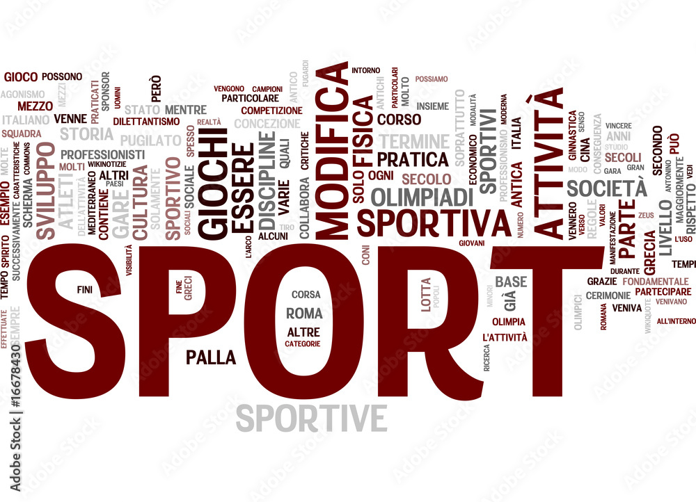 Sport word cloud - Italian Stock Illustration | Adobe Stock