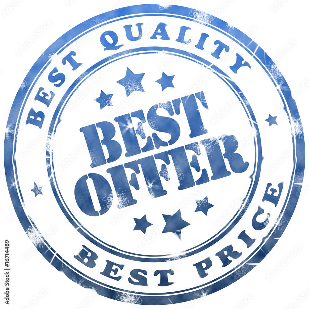 Best offer blue ink stamp Stock Illustration | Adobe Stock