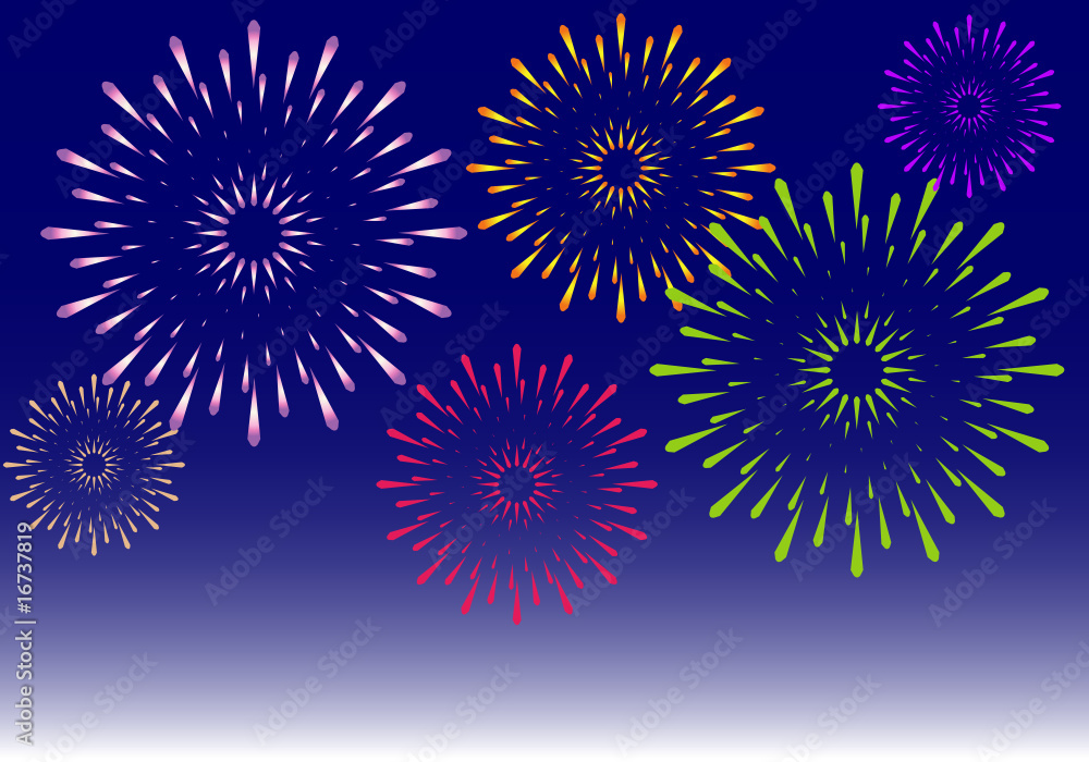 Exploding Fireworks Stock Vector | Adobe Stock