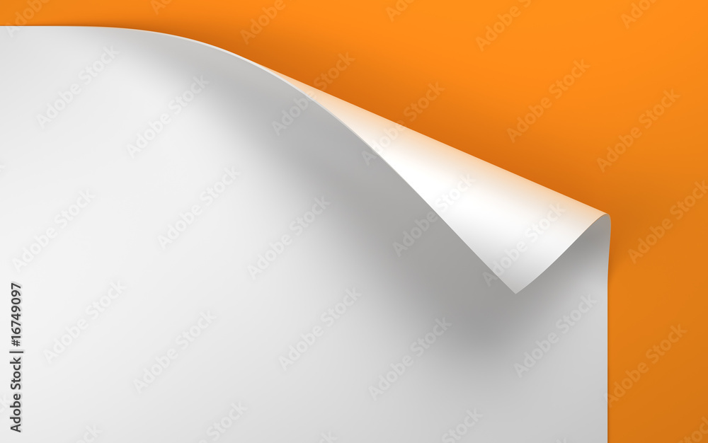 Sheet of paper with the curled corner Stock Illustration | Adobe Stock