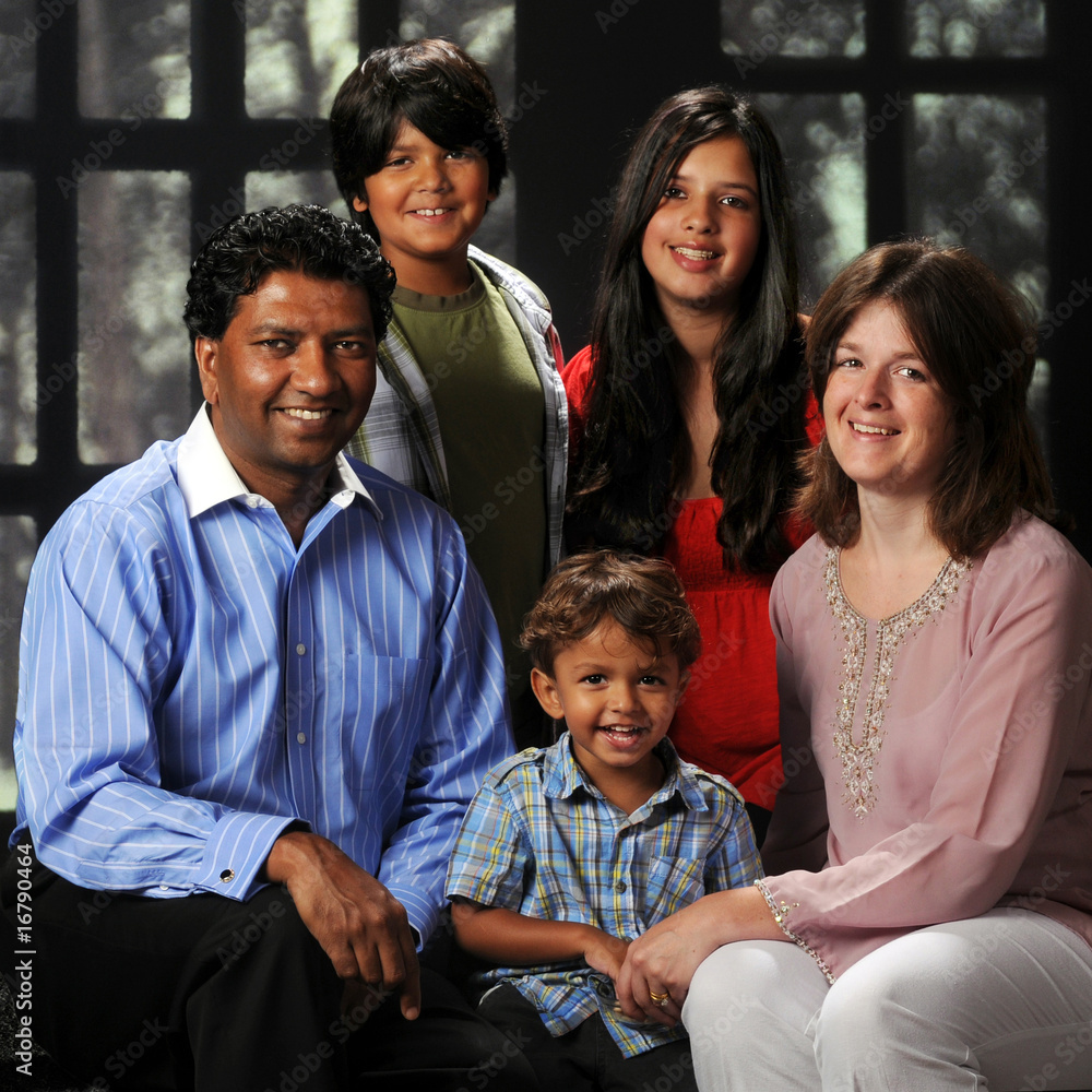 Biracial Family Portriat Stock Photo | Adobe Stock