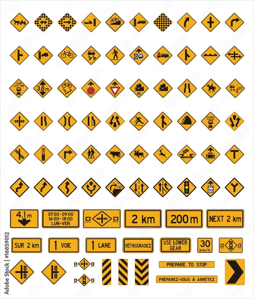 Traffic Signs Stock Vector | Adobe Stock