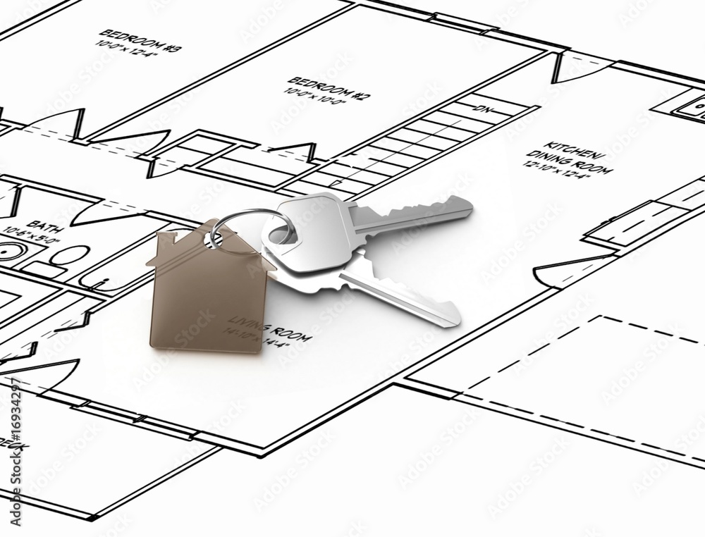 House plan and keys Stock Illustration | Adobe Stock