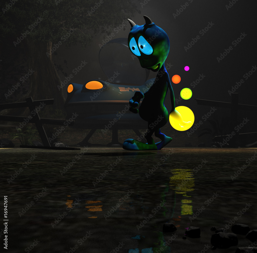 cartoon alien Stock Illustration | Adobe Stock