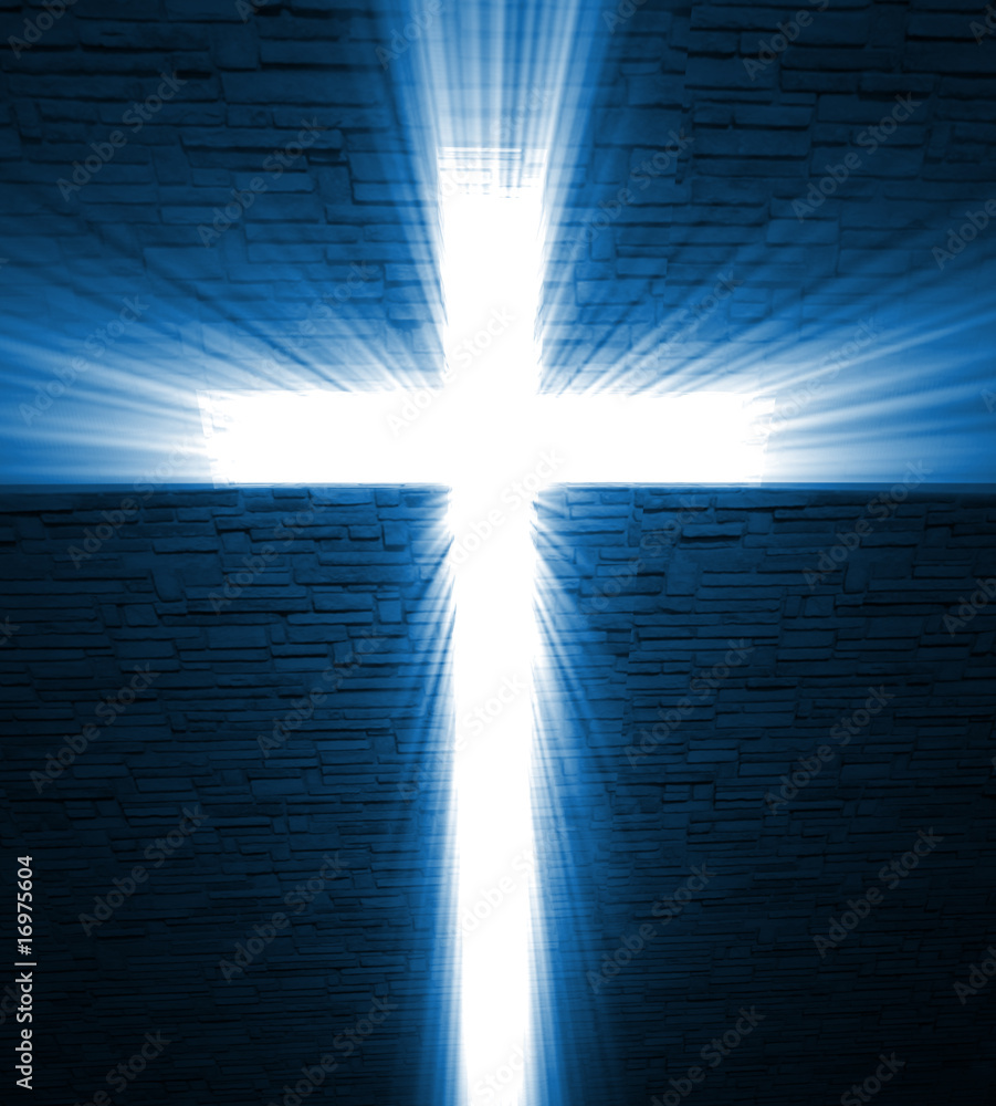 Christian cross of light Stock Illustration | Adobe Stock