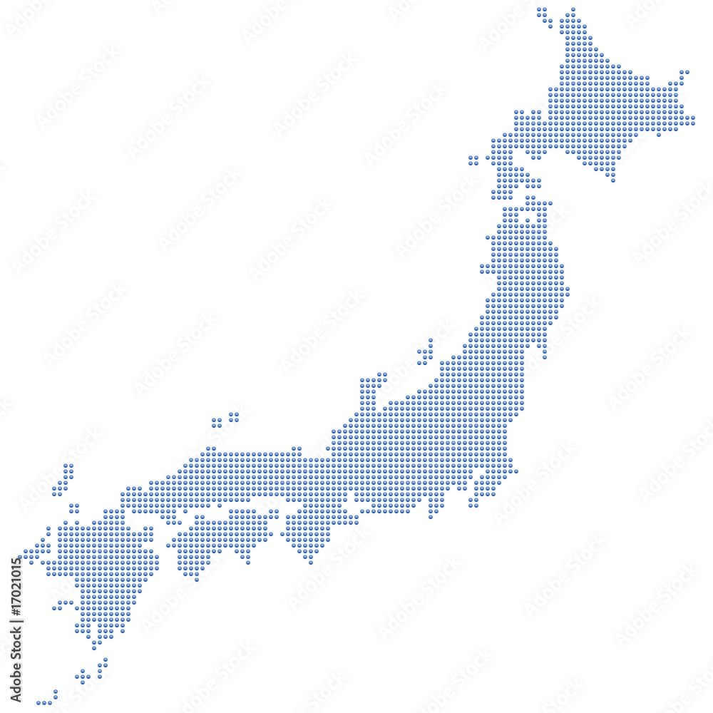Japan map dots Stock Illustration | Adobe Stock