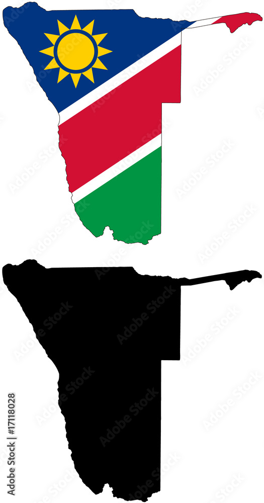 vector map and flag of namibia. Stock Vector | Adobe Stock