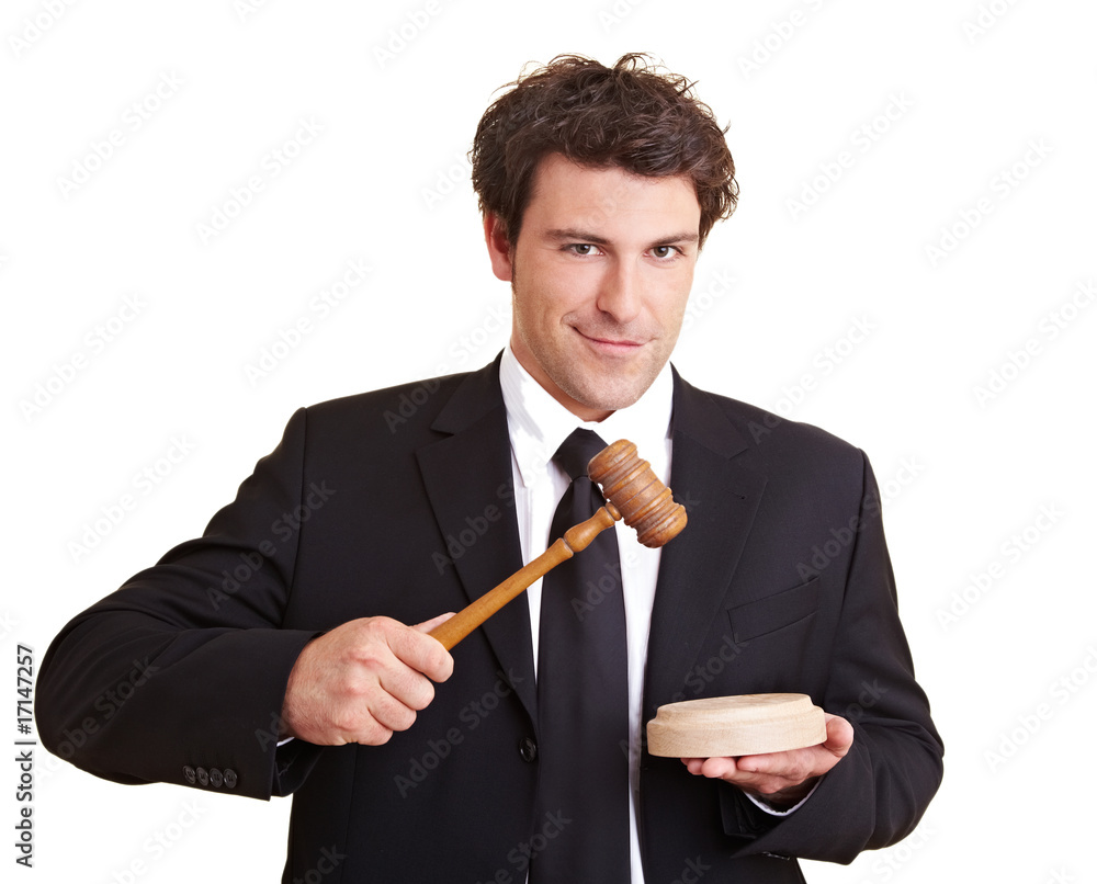 Richter mit Richterhammer Stock Photo | Adobe Stock