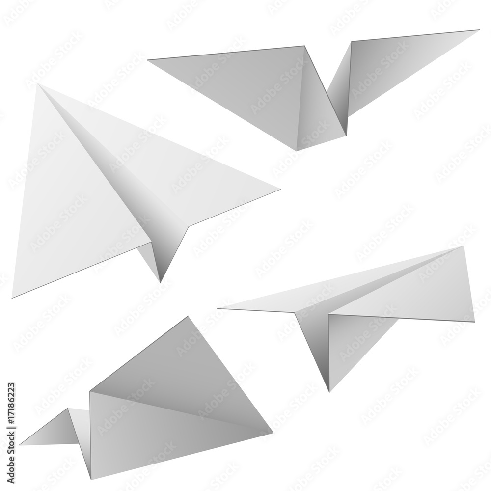 Vector set of paper planes isolated on white background. Stock Vector ...