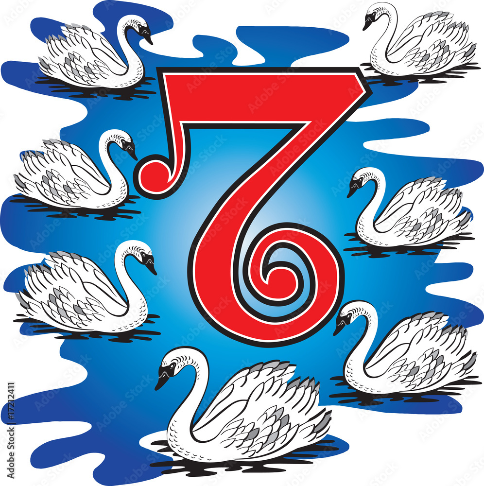 7 Swans Swimming Stock ベクター | Adobe Stock