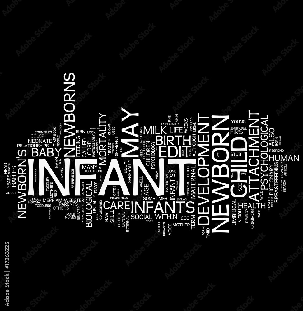Infant word cloud Stock Illustration | Adobe Stock