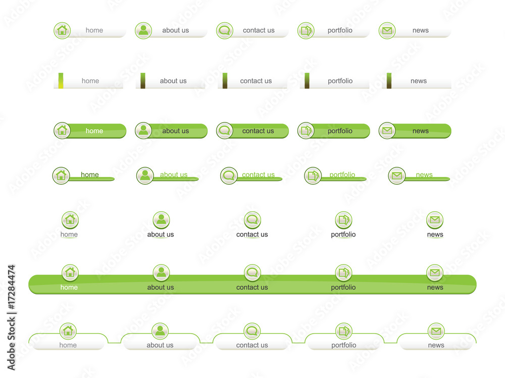Editable Website Navigation Templates Stock Vector | Adobe Stock