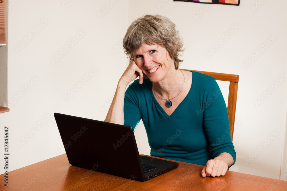 Smiling Computer User