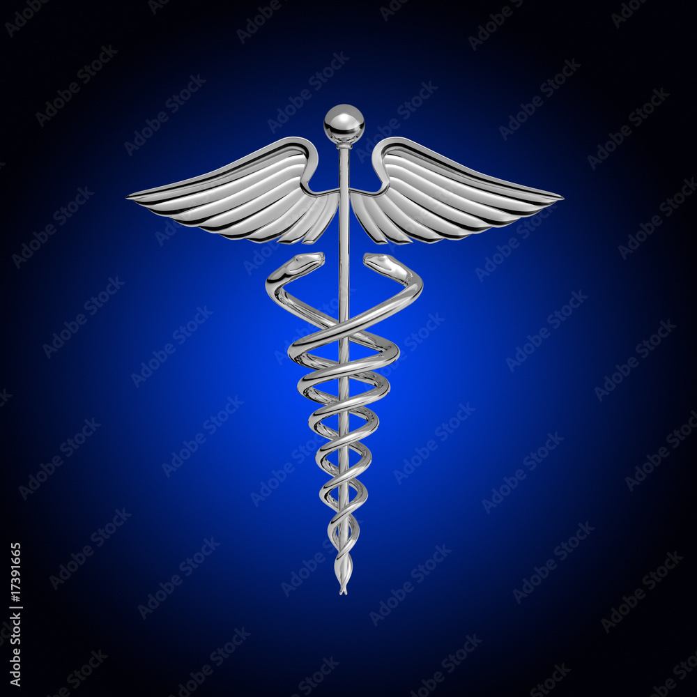 Caduceus Medical Symbol chrome Stock Illustration | Adobe Stock