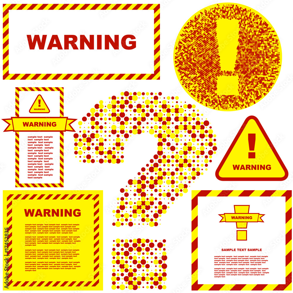Warning vector label. Vector template. Stock Vector | Adobe Stock