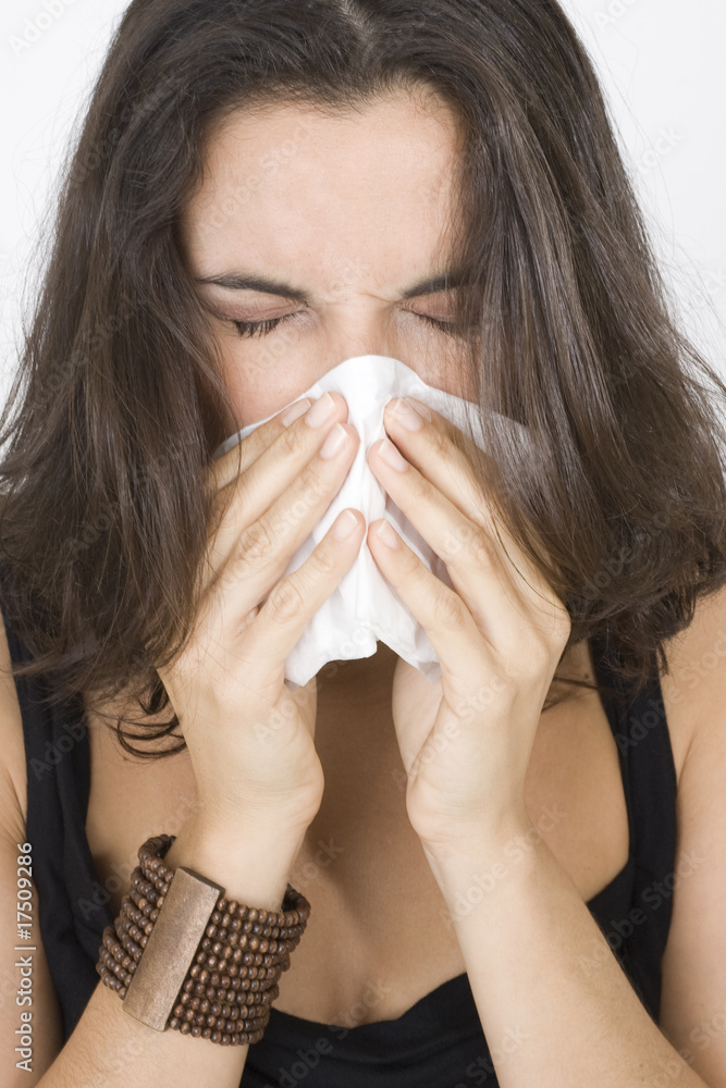 Woman Sneezing Stock Photo | Adobe Stock