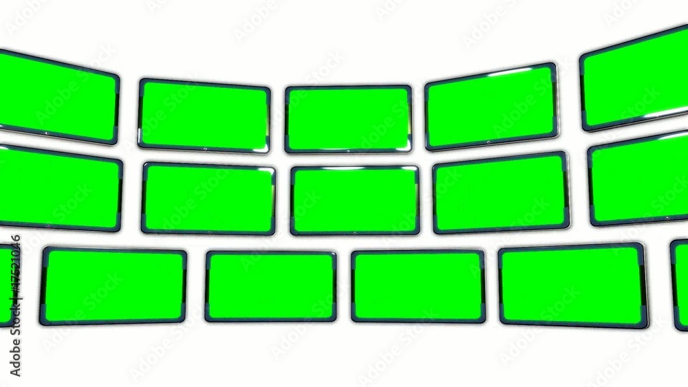 3D multi green screen rotation animation white background Stock Video ...