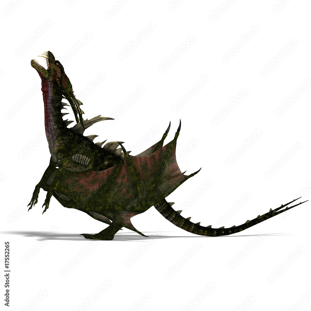 giant terrifying dragon with wings and horns attacks Stock Illustration ...